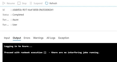 Azure Runbook Check Status Stack Overflow