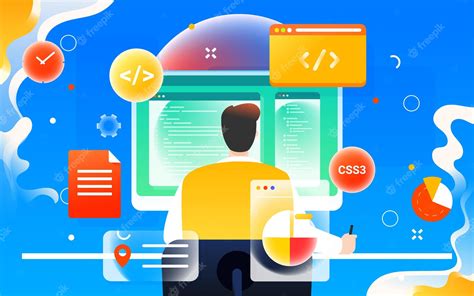 Premium Vector Programmers Day On October 24th Programmer Writing Code In Front Of Computer