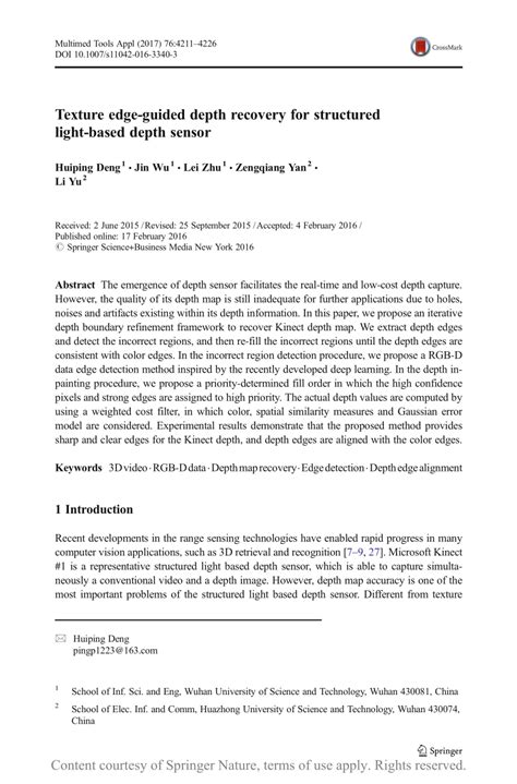 Texture Edge Guided Depth Recovery For Structured Light Based Depth