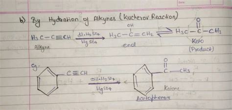 B By Hydration Of Alkyne Kucherov Reaction Begin Array L Mathrm
