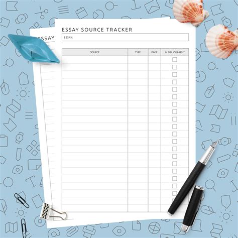 Essay Source Tracker Template Template Printable Pdf
