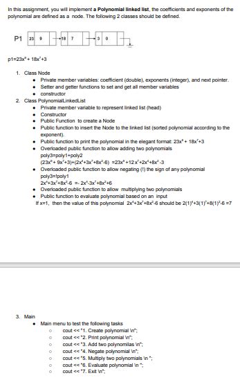 Solved In This Assignment You Will Implement A Polynomial Chegg