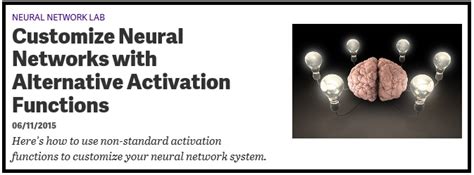 Alternative Neural Network Activation Functions James D Mccaffrey