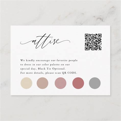 Elegant Qt Wedding Color Palette Attire Cards Zazzle Wedding Color