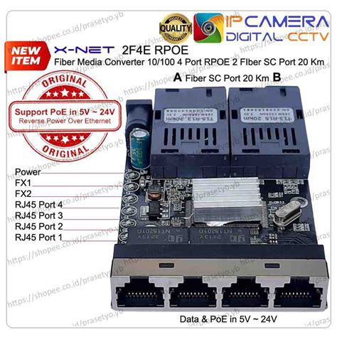 Jual Media Converter Port FO Port LAN Support PoE V V Original Bukan Modif
