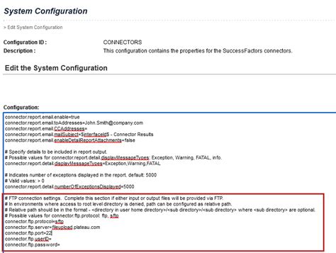 Verify Connector Mappings And Configure SFTP Details