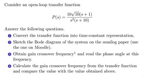 Solved Consider an open-loop transfer | Chegg.com