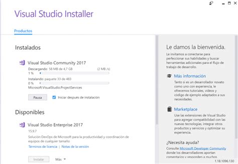 Instalar Visual Studio Community 2017 y primera aplicación Proyecto A