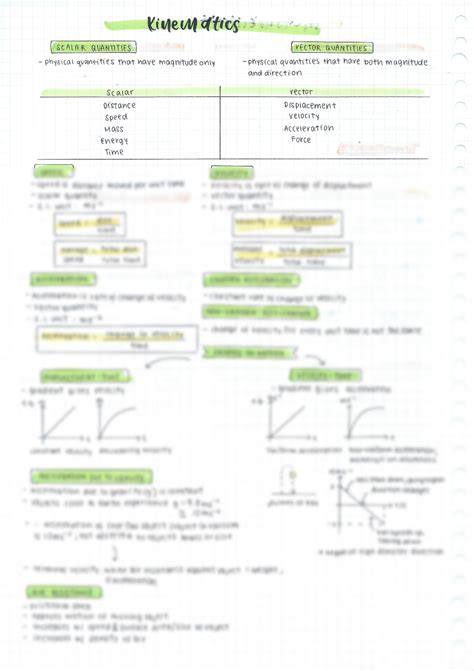 SOLUTION Kinematics In Physics Notes Studypool