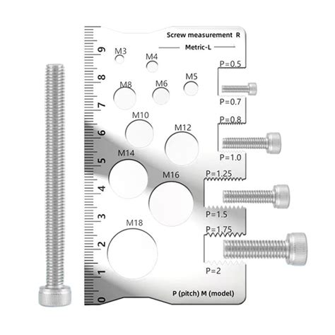 Thread Pitch Gauge Measurement Ruler For Screw Space Saving Measuring