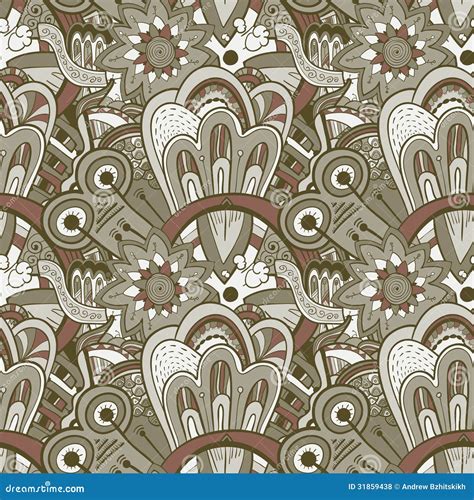 Seamless Abstract Hand Drawn Pattern Steampunk Background Royalty Free