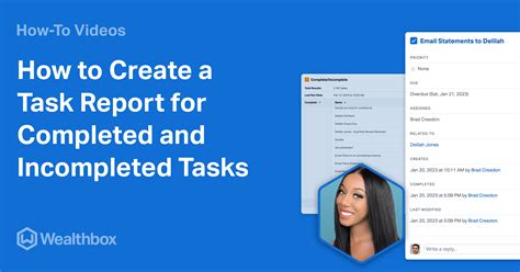 how to create a task report for completed and incomplete tasks