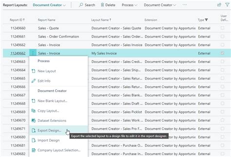 Editing Layouts Apportunix Document Creator