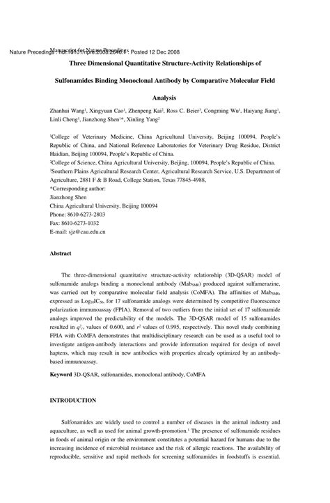 Pdf Three Dimensional Quantitative Structure Activity Relationships