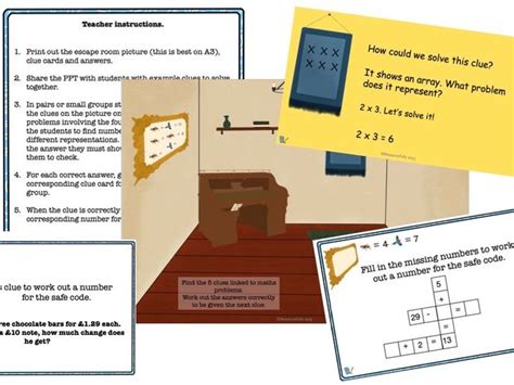 Escape Room Upper Ks2 Maths Four Operations Teaching Resources