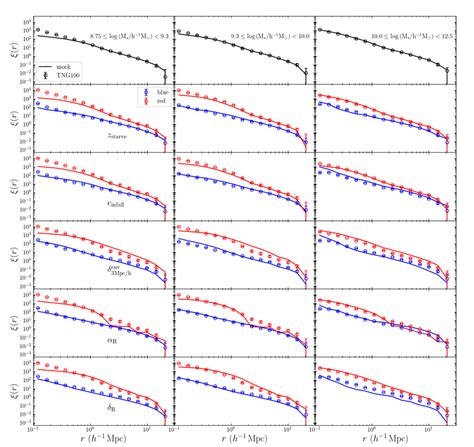 two point correlation functions of the illustristng100 galaxies