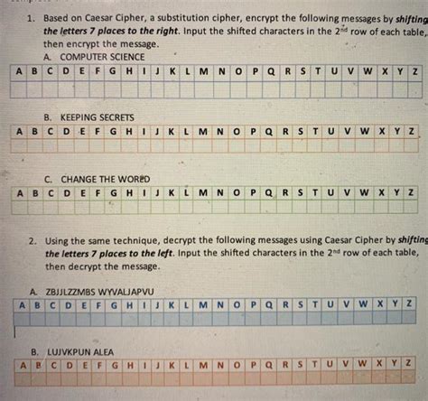 Solved 1 Based On Caesar Cipher A Substitution Cipher