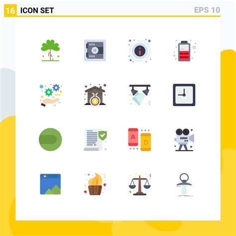 Stock Vector Icon Pack Of 16 Line Signs And Symbols For Seo Development Details Power Battery