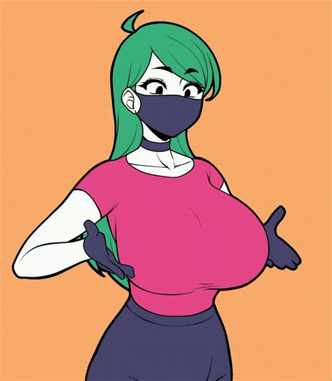 Rule 34 1girls 5 Fingers Ahoge Animated Big Breasts Black Eyes Blinking Bouncing Breasts