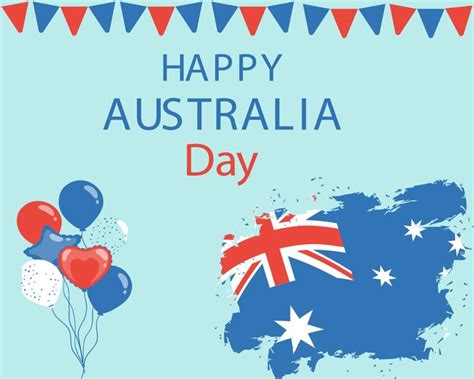 해피 오스트레일리아 데이 소셜 미디어 피드 템플릿의 터 일러스트레이션 프리미엄 벡터