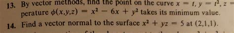 solved 13 by vector methods find the point on the curve