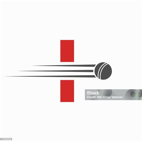 초기 편지 I 크리켓 클럽 기호에 대한 공 아이콘이 있는 크리켓 개념 로고에 대한 스톡 벡터 아트 및 기타 이미지 로고 스포츠 크리켓 경기 스포츠 Istock