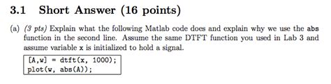Solved 31 Short Answer 16 Points A 3 Pts Explain What