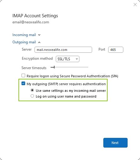 Setup An Email Account With Outlook Using IMAP Windows PC Neoxea Knowledgebase