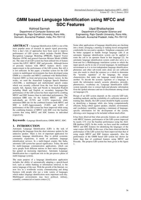 Pdf Gmm Based Language Identification Using Mfcc And Sdc Features