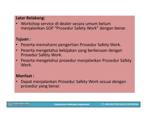 Prosedur Safety Work In Automotive Workshoppptx