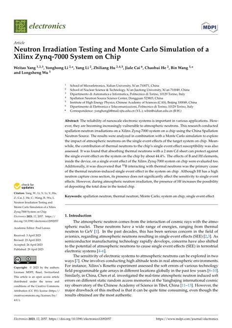 pdf neutron irradiation testing and monte carlo simulation of a