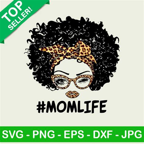afro messy bun momlife png leopard messy bun mom sublimation transfer png black mom heat