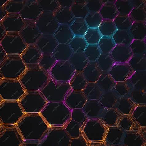 Premium Ai Image Hexagonal Digital Communication Structure Connection Of Dots And Lines On A