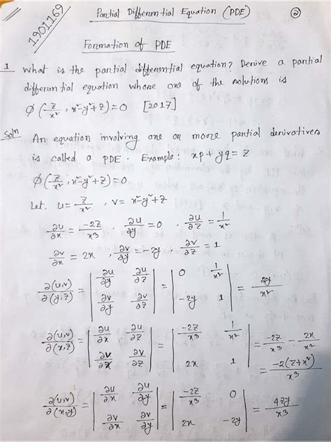 1901169 pde question solution pdf