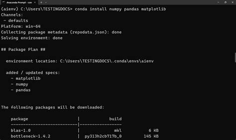 Setup A Anaconda Virtual Environment TestingDocs
