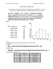 Ps Answerkey Answer Key To Problem Set Fall Econ Answer Key To Problem Set