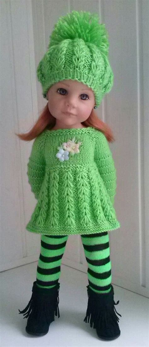 Туника шапка и колготы Вязаные куклы Выкройка одежды для куклы Детские вещи крючком