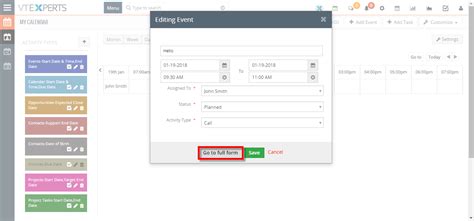 Display More Information On Calendar Activities In Vtiger 7 Vtiger