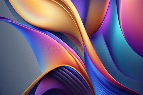 Abstract Fluid 3d Render Holographic Iridescent Neon Curved Wave In Motion Dark Background