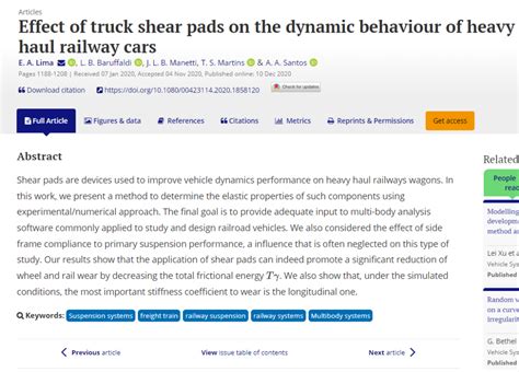 Effect Of Truck Shear Pads On The Dynamic Behaviour Of Heavy Haul