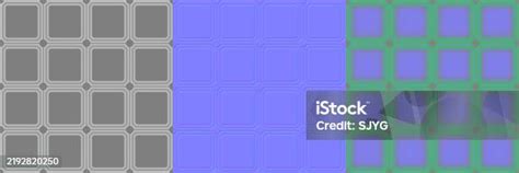 정사각형 바닥 타일 날카로운 이음새가 없는 바둑판식 배열 텍스처 높이 맵 노멀 맵 Rgb 마스크 Ao 맵 3차원 형태에 대한 스톡 벡터 아트 및 기타 이미지 Istock