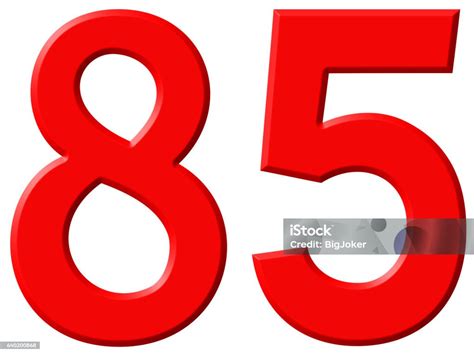 숫자 85 흰색 배경에 고립 된 80 5 3d 렌더링 0명에 대한 스톡 사진 및 기타 이미지 0명 디지털 생성 이미지 빨강 Istock