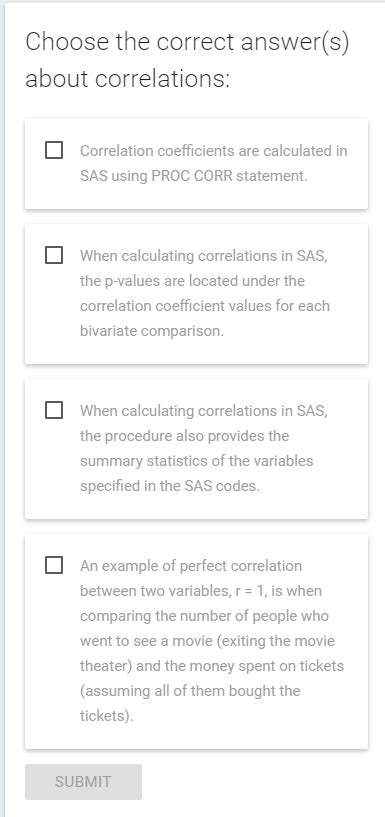 Solved Choose The Correct Answers About Correlations