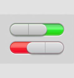 On And Off Toggle Switch Slider Buttons Royalty Free Vector
