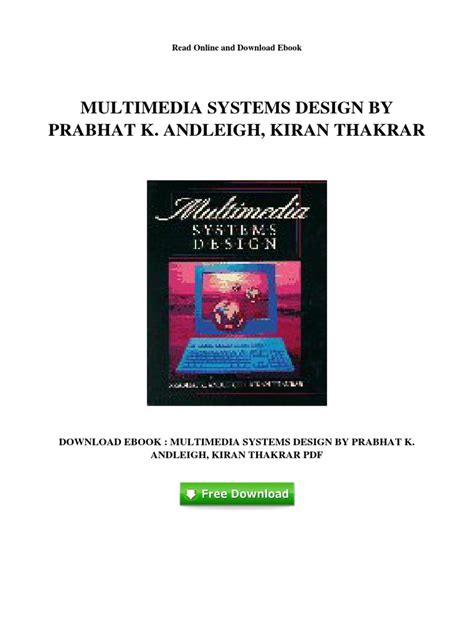 multimedia systems design by prabhat k andleigh kiran thakrar pdf