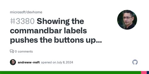 showing the commandbar labels pushes the buttons up off the window