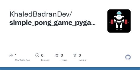 Github Khaledbadrandevsimpleponggamepygame