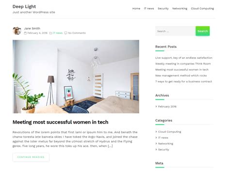 Free WordPress Blog Theme – Deep Light