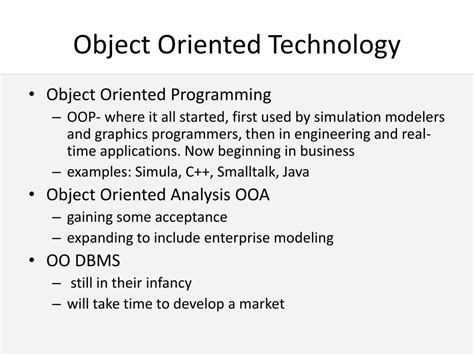 Ppt Object Oriented Technology Powerpoint Presentation Free Download