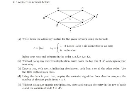 Solved Consider The Network Below A Write Down The Chegg